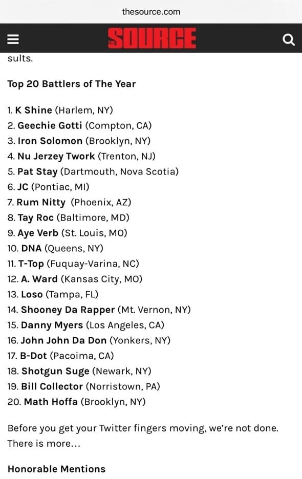 A. Ward And Loso Included In Top 20 Battle Rappers List | @iam_award ...